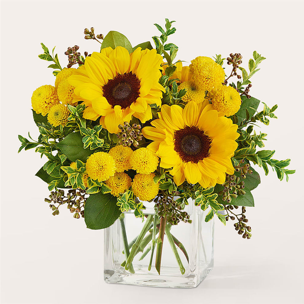 Luminous Morning Bouquet – white, yellow flower arrangement | Portland ...